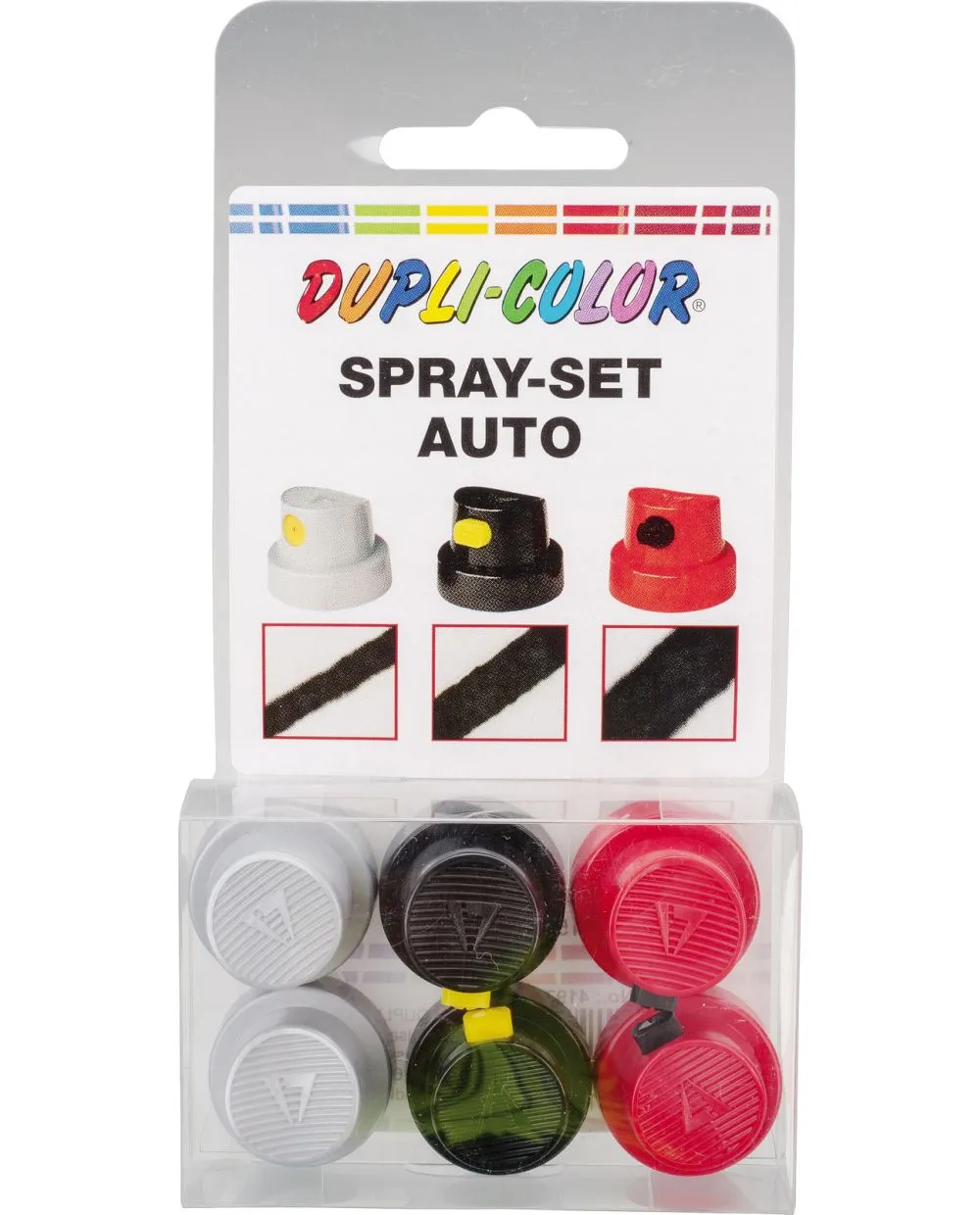 Dupli Color spare spray nozzles 6 pieces 3 types 2x with adjustable nozzle for spray cans